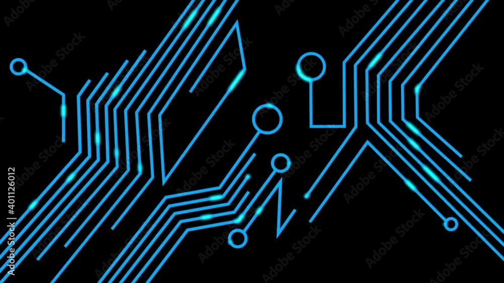 Vidéo Stock Futuristic motherboard circuit graphic animation background ...
