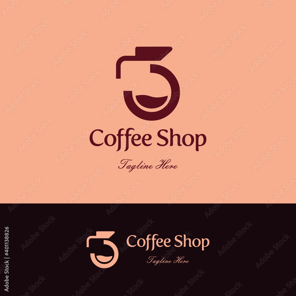 Initial letter J for Coffee shop and store logo concept with fluid icon ...