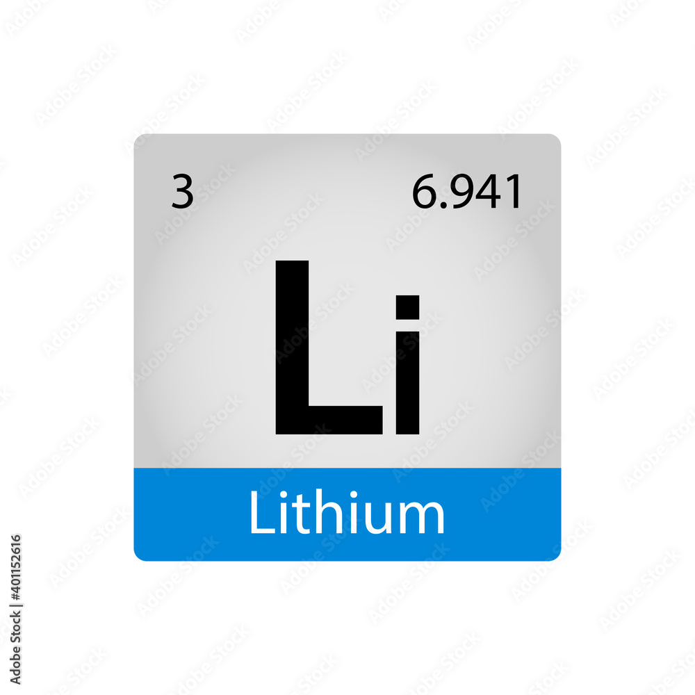 Lithium element periodic table. Chemistry concept. Vector illustration ...