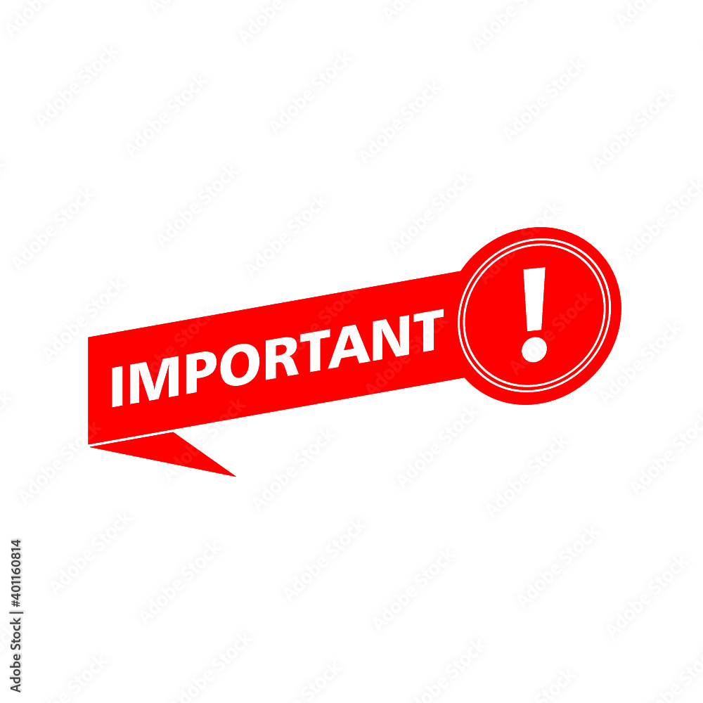 Important icon for attention message banner for marketing with ...