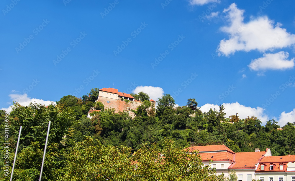 Schlossberg hill dominating the old town, site of demolished fortress ...