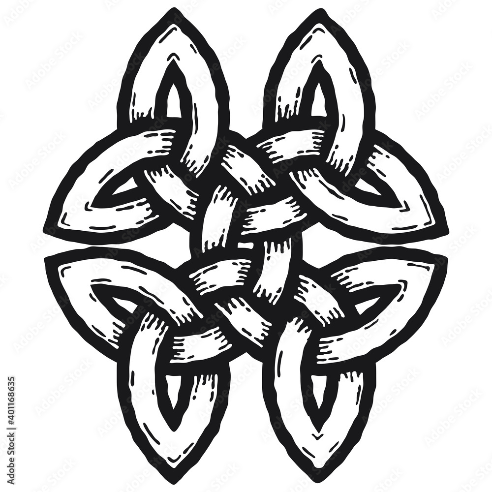 Celtic symbol. Symbol made with Celtic knots to use in designs for St ...