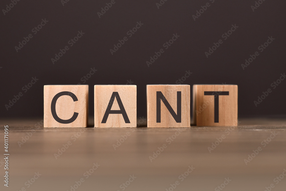 Concept for success and challanges with wooden cubes spelling word 'CAN ... Concept for success and challanges with wooden cubes spelling word 'CAN ...