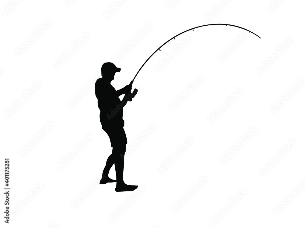 FISHING SILHOUETTE VECTOR Stock Vector | Adobe Stock