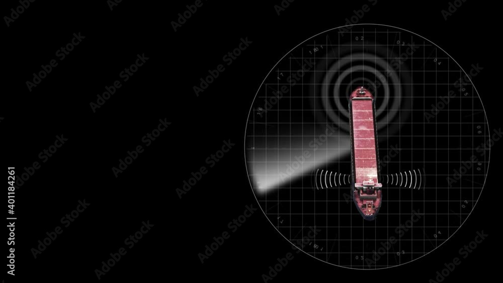 Vidéo Stock Cargo ships with radar and antenna signal , On black ...