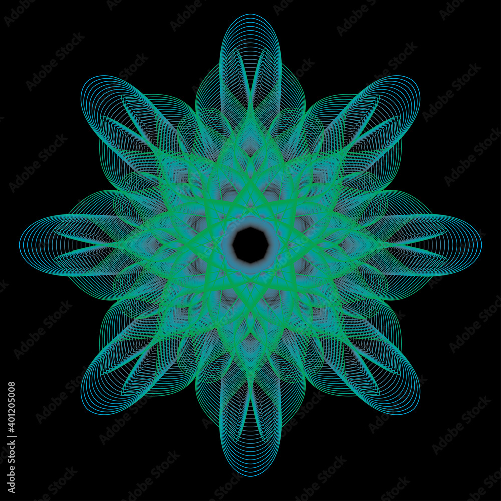 Modern vector illustration with a deformed circle shape of the ...