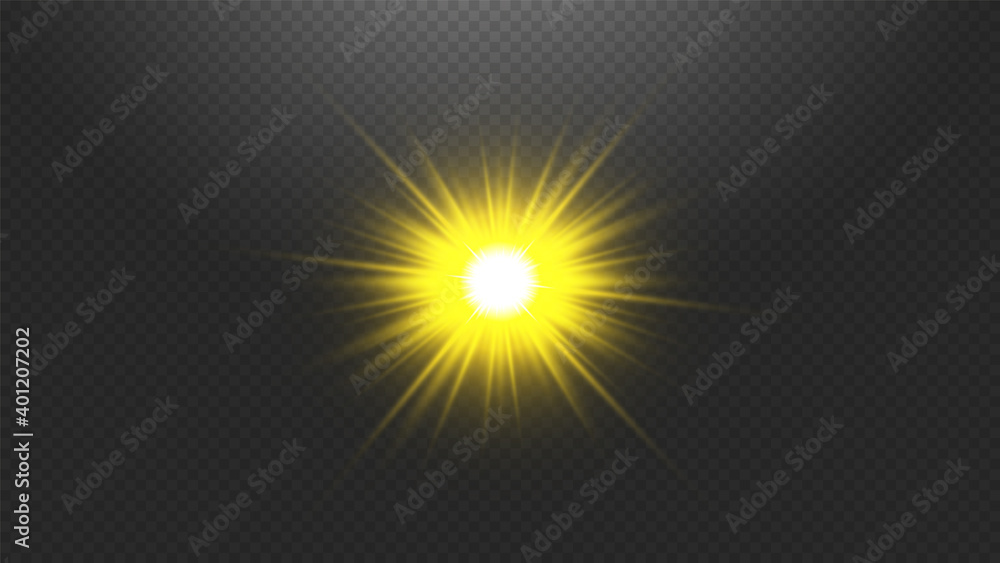 Sun isolated on transparent background. Vector illustration Stock ...