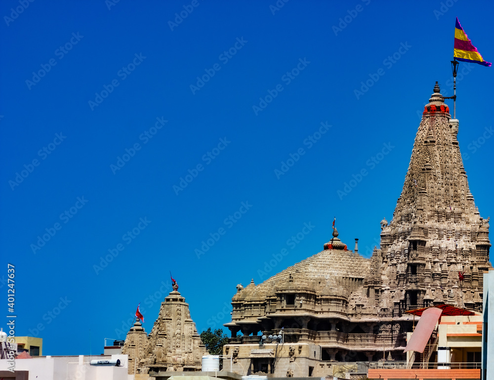 The Temple at Dwarka, dedicated to the Hindu Deity, Lord Krishna, was ...