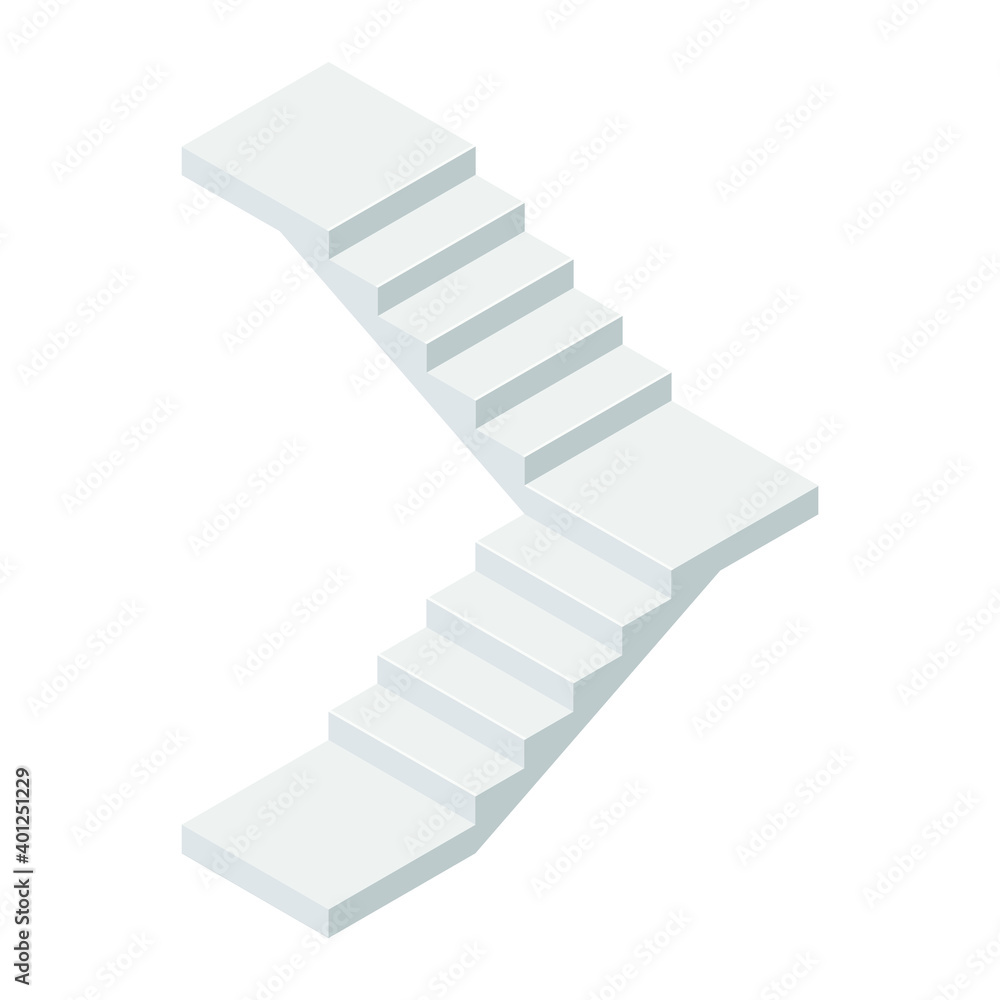 Industrial flight of stairs icon in isometric view. Vector illustration ...