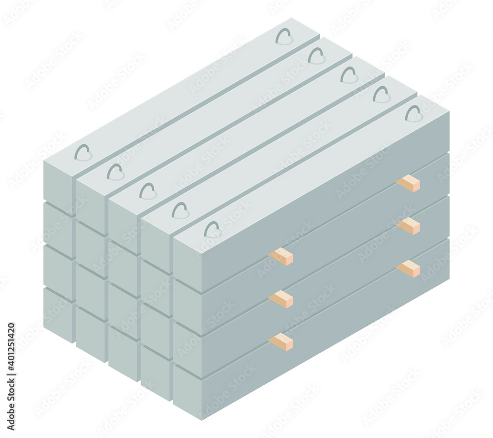 Precast concrete block in flat style. Vector illustration concrete ...