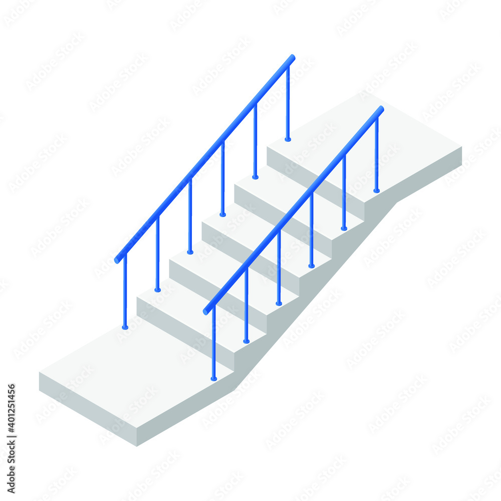 Vector illustration concrete staircase isolated on a white background ...