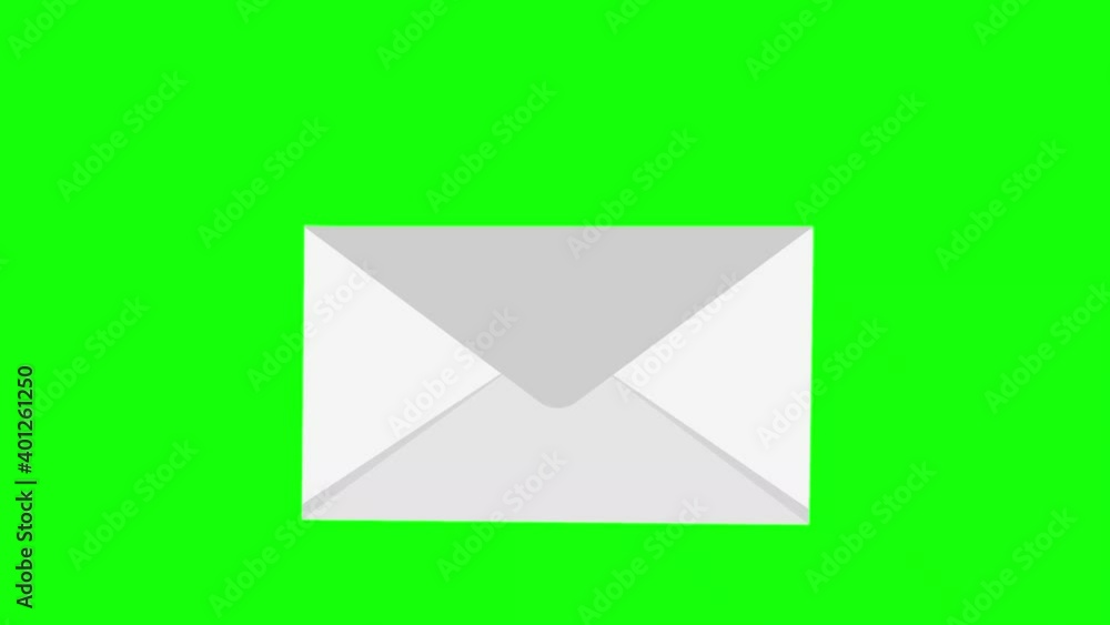 envelope opening, animation with green background Stock Video | Adobe Stock