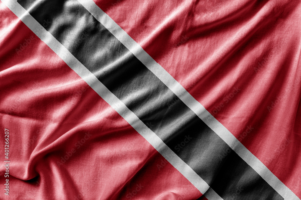 Waving detailed national country flag of Trinidad and Tobago Stock ...