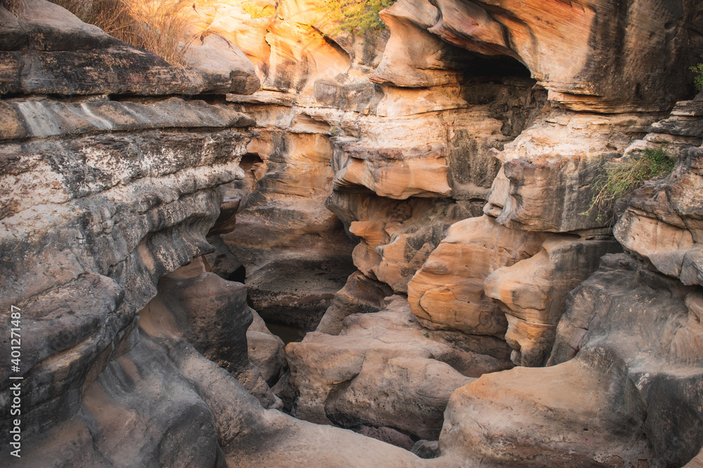 Khari river George canyon at Kutch, Gujarat, India. Naturally carved ...
