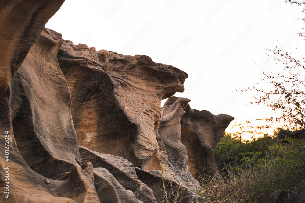 Naturally carved stone shapes by Khari river. Gyorge Canyon of Khari ...