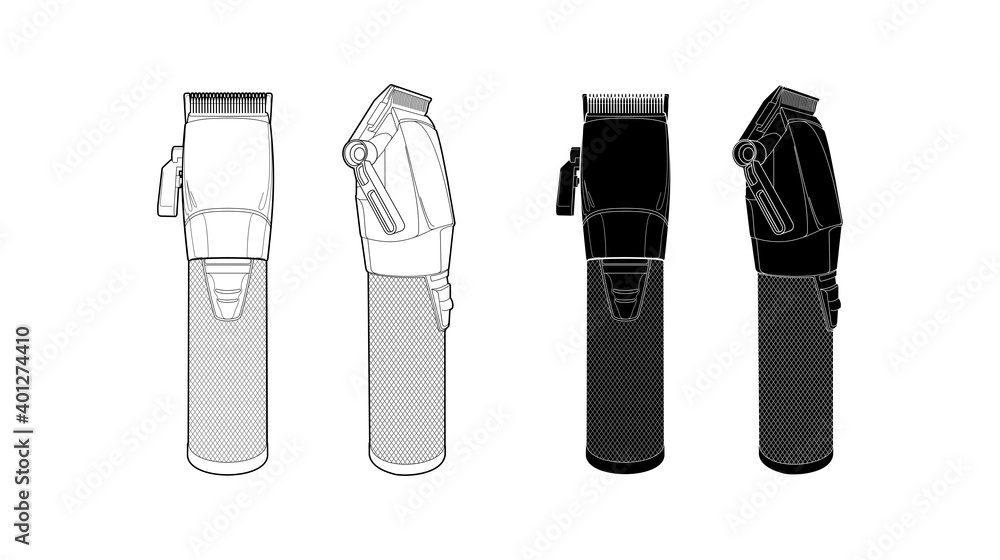 hair clipper - vector illustration isolated on white background ...