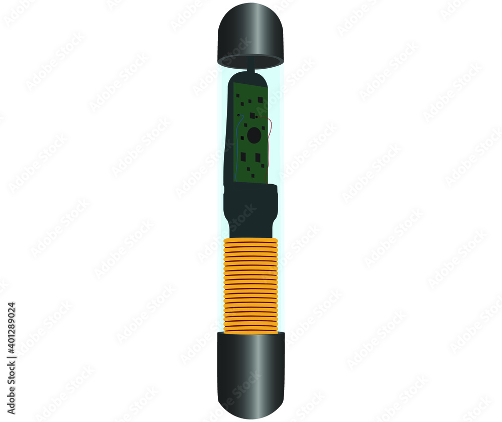 Microchip for internal use - vector illustration isolated on white ...