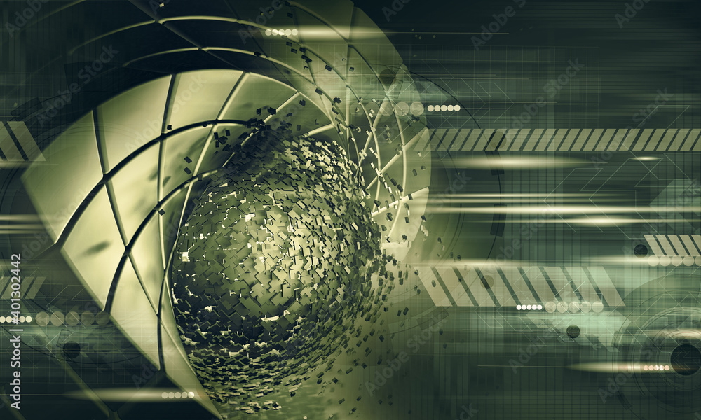 3d illustartion of big data connection complex. Data visual concept ...