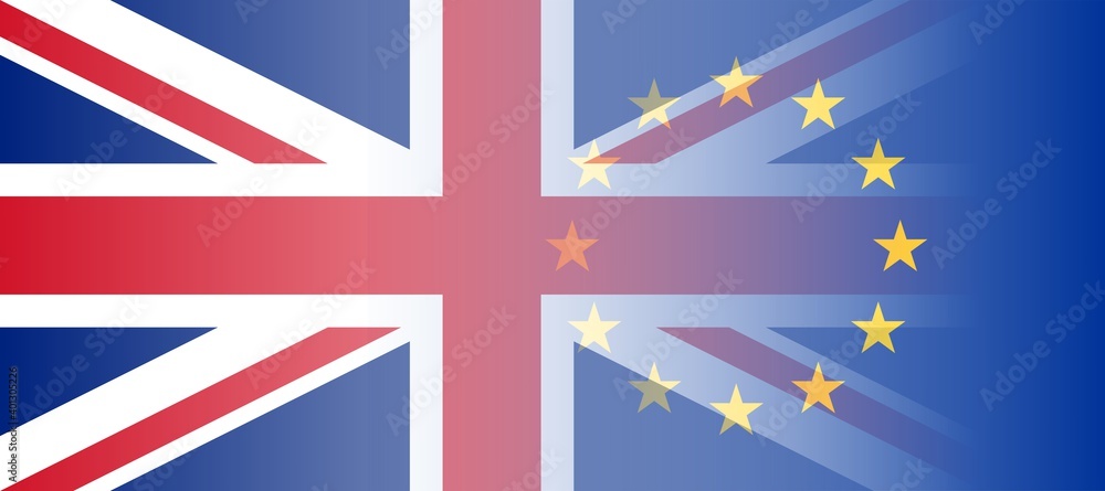 ภาพประกอบสต็อก Flags of the UK and EU ภาพ | Adobe Stock