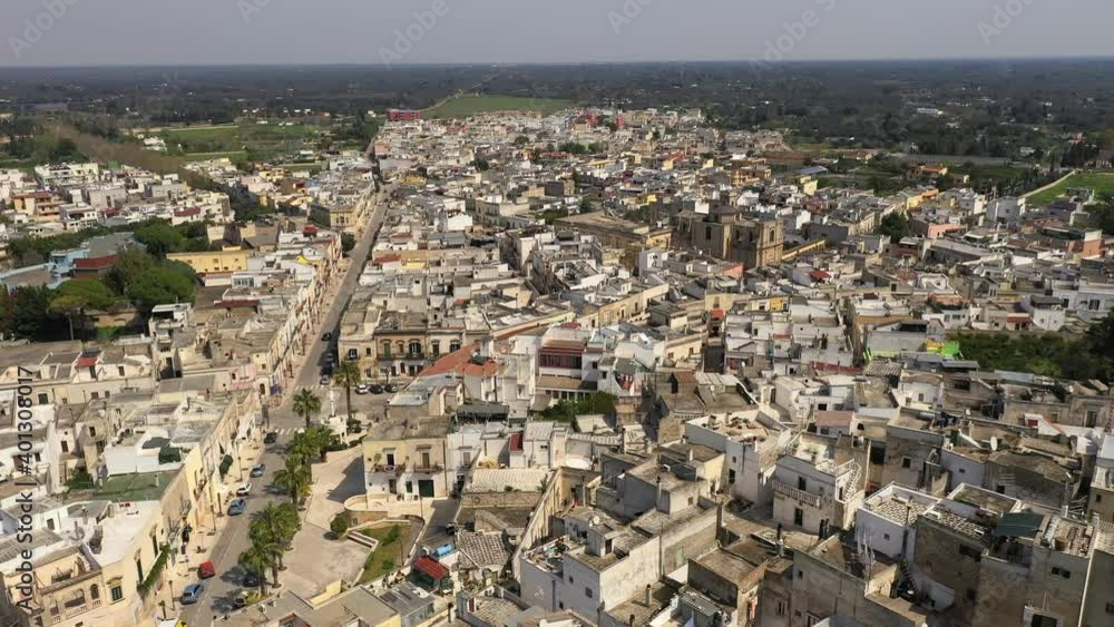Oria, Italy. Medieval town in Puglia region - view from above ...