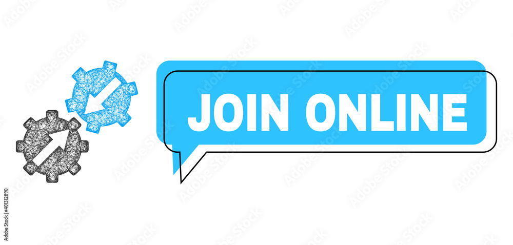 Chat Join Online blue cloud frame and crossing mesh gear integration ...