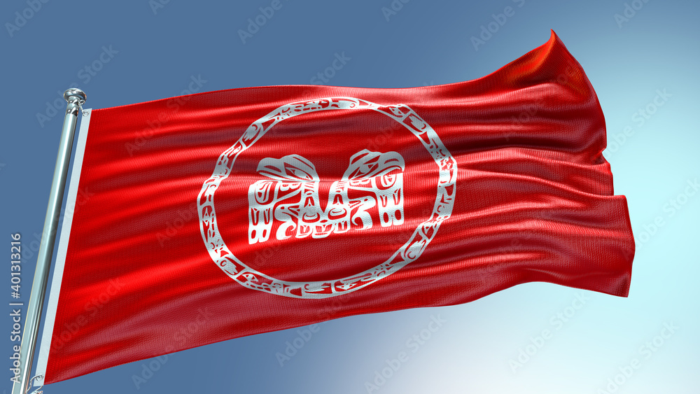 Haida Provinces and territories of Canada flag waving flag with texture ...