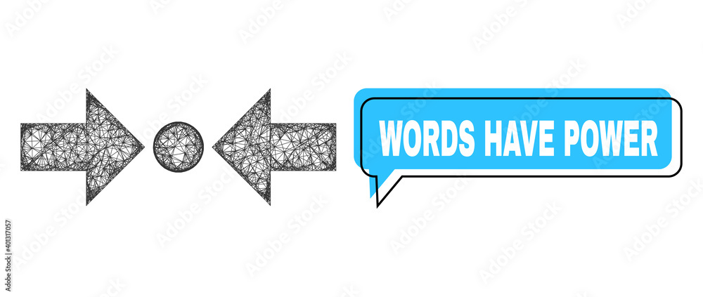 Chat Words Have Power blue bubble message and net mesh pressure ...