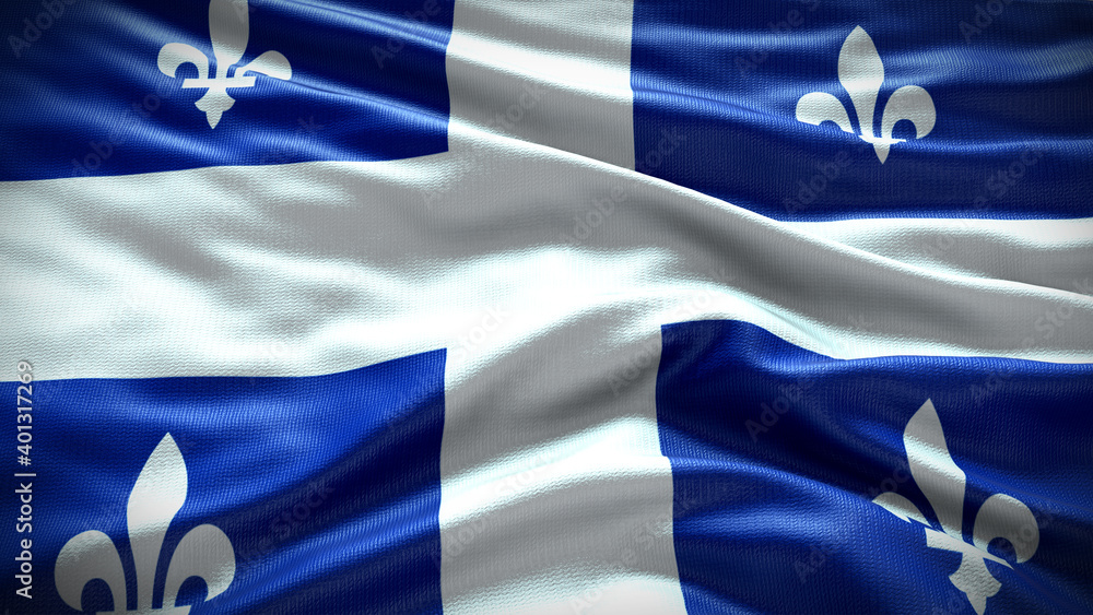 Quebec Provinces and territories of Canada flag waving flag with ...