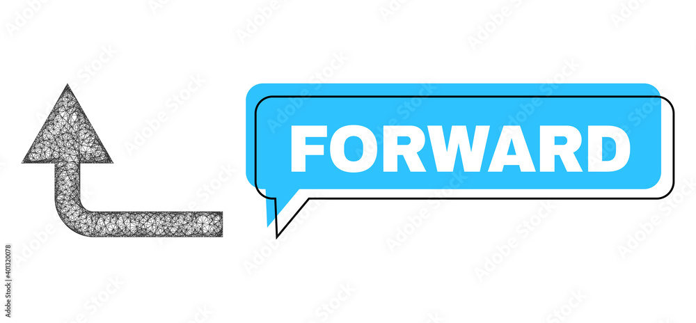 Speech Forward blue bubble frame and net mesh turn forward. Frame and ...