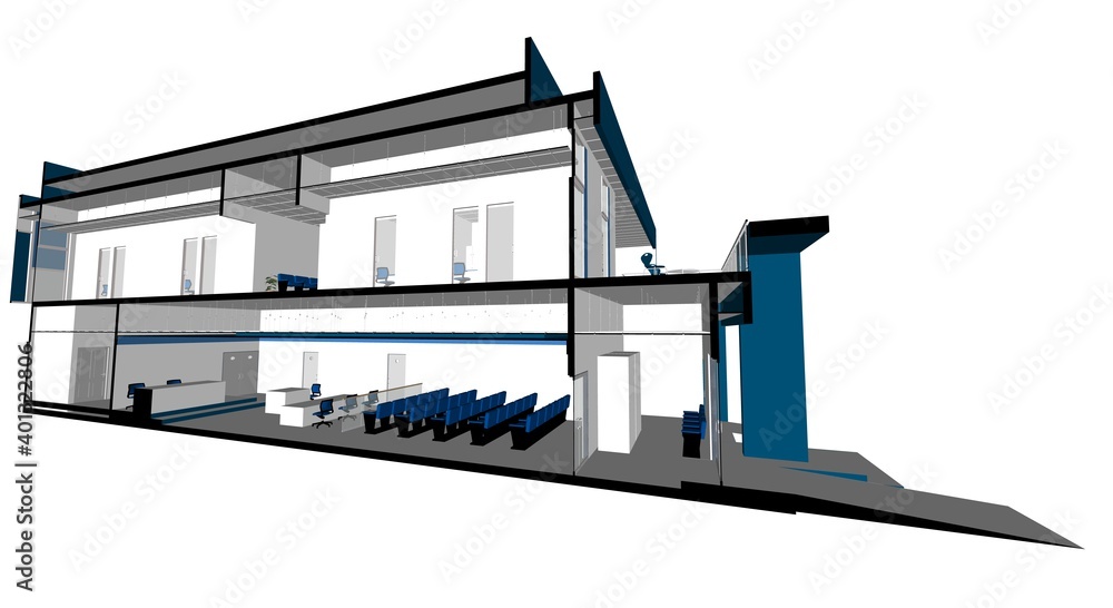 Elevation Architectural Projection - SJO 13 Section A Stock ...