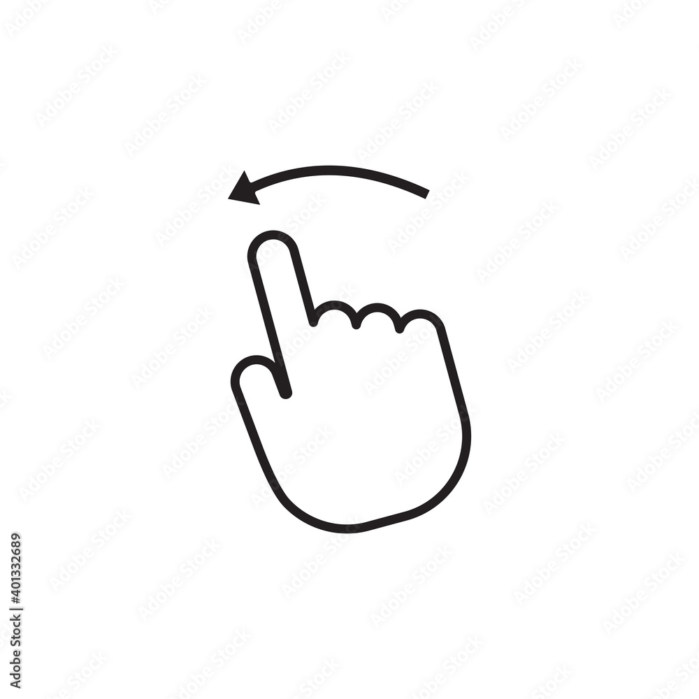 swipe left icon symbol sign vector Stock Vector | Adobe Stock