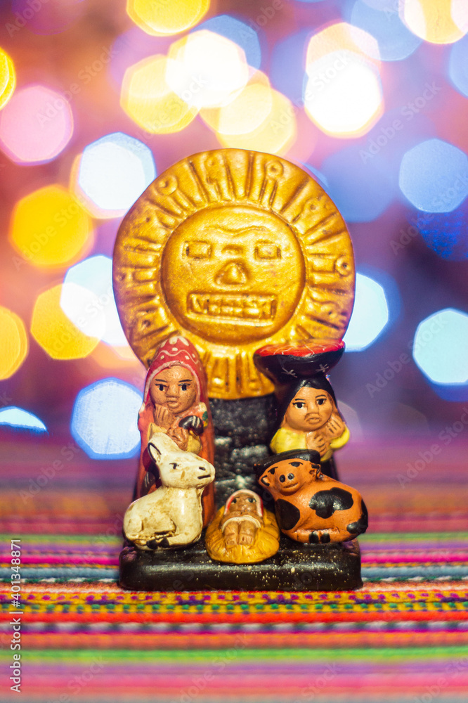 Christmas nativity scene peruvian; Jesus Christ, Mary and Joseph Stock ...