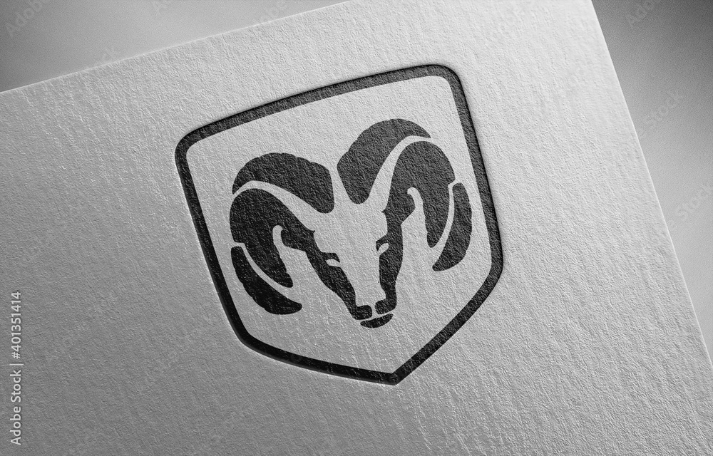 Dodge ram logo icon paper texture Stock Photo | Adobe Stock