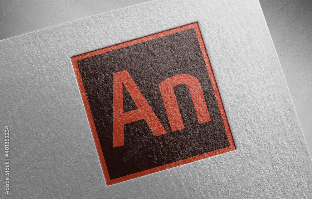 Adobe animate logo icon paper texture Stock Photo | Adobe Stock