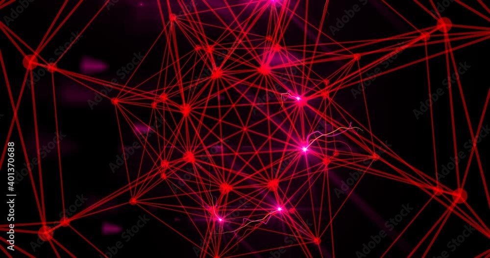 animation Red Lines With Flares And Lights On The Black Background ...