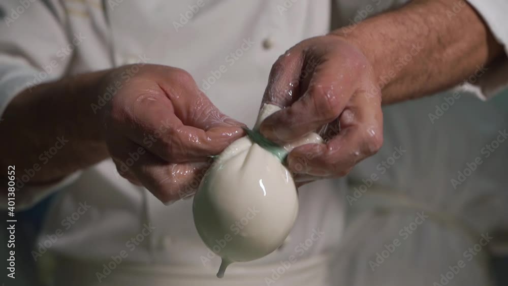 Chef white coat factory, enterprise production cheese, dairy products ...