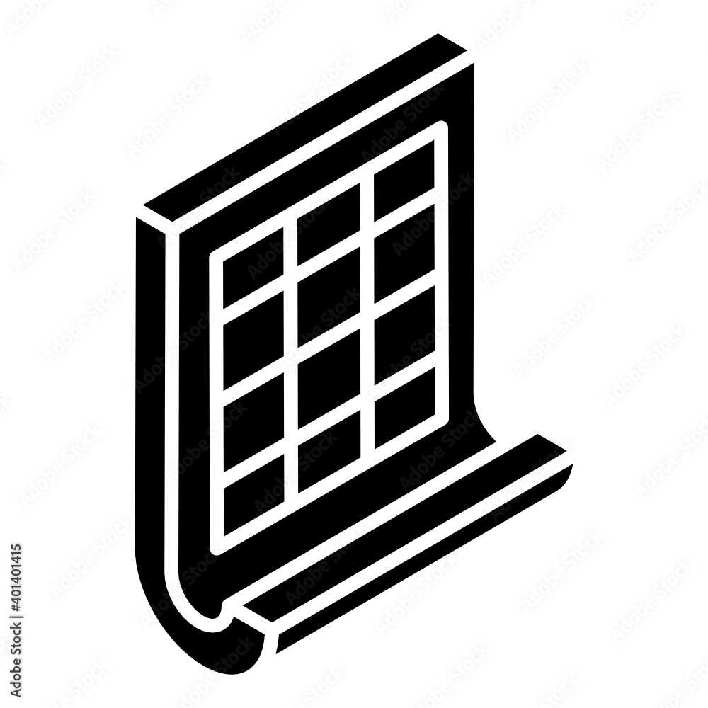 Electronic record document icon, glyph isometric design of worksheet ...