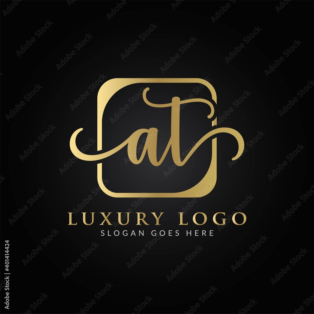 Initial AT letter Logo Design vector Template. Creative Luxury Letter ...
