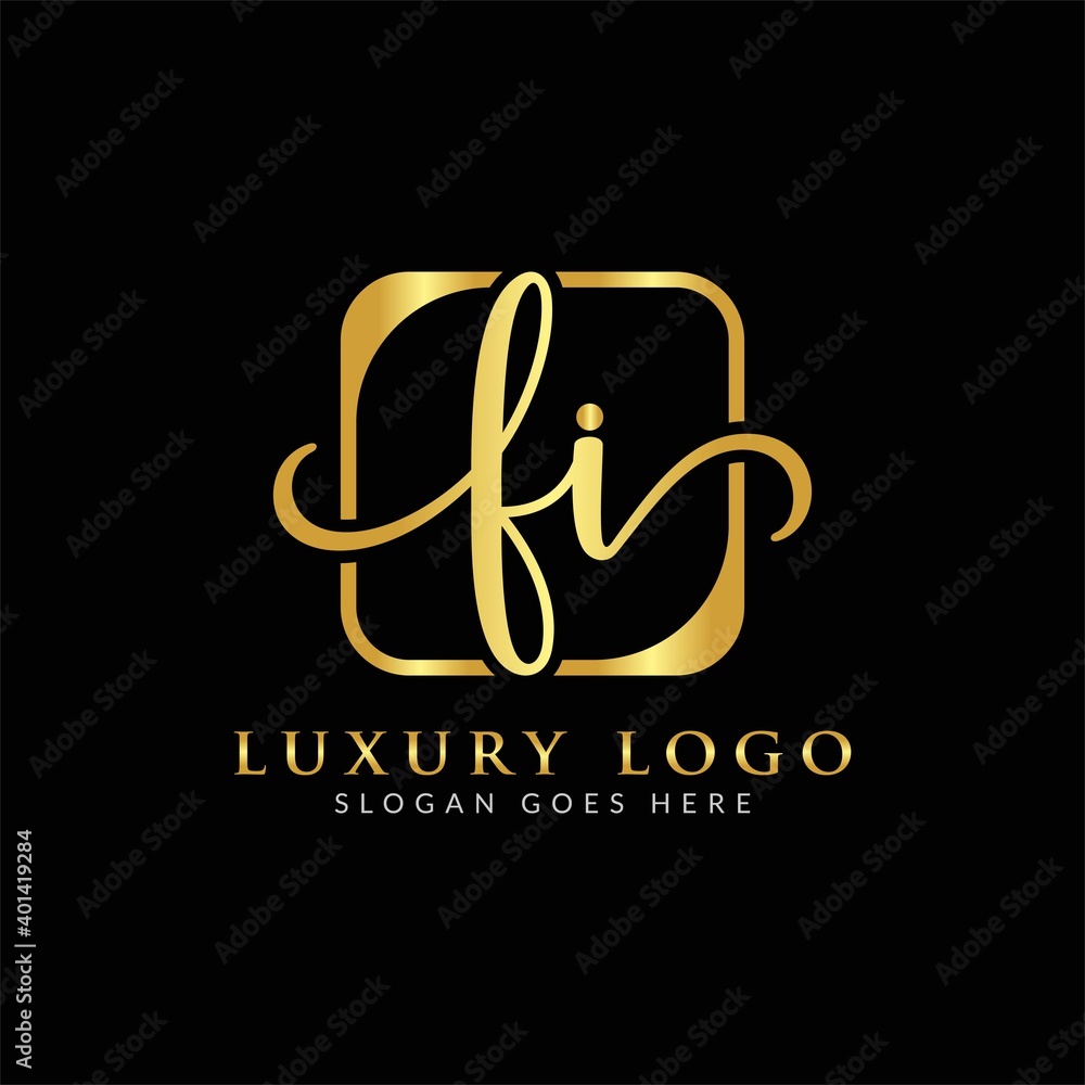 Initial FI Letter Logo With Creative Modern Business Typography Vector ...