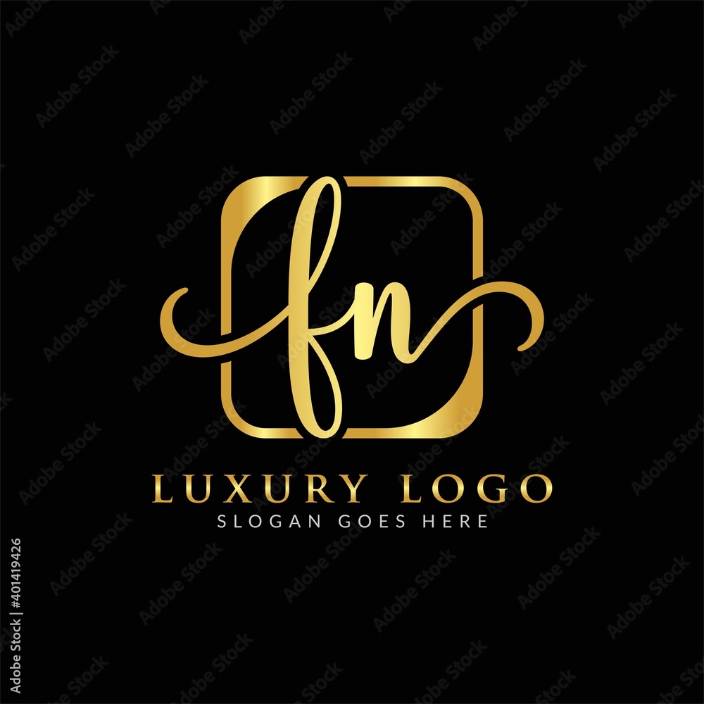 Initial FN Letter Logo With Creative Modern Business Typography Vector ...