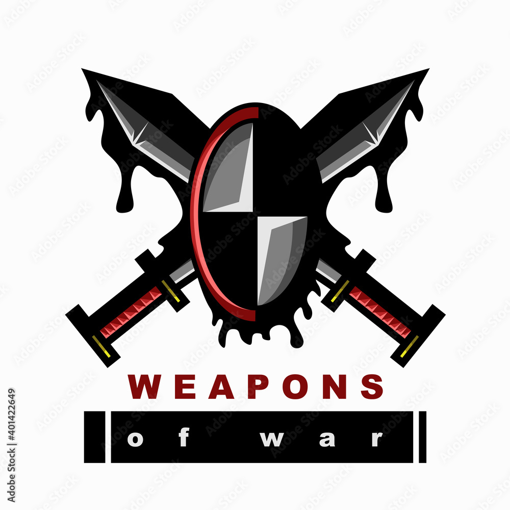 Weapons Of War Logo Design Vector Stock Vector | Adobe Stock