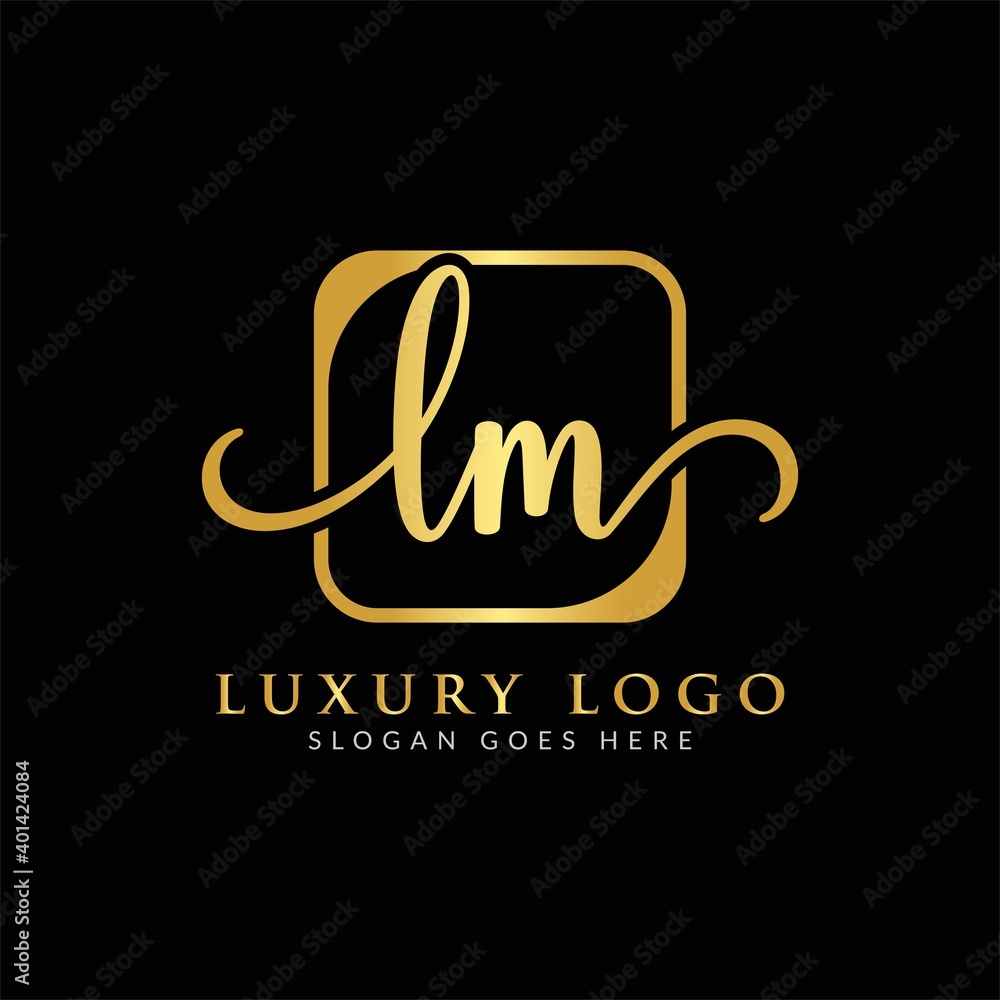 Initial LM letter Logo Design vector Template. Luxury Letter LM logo ...