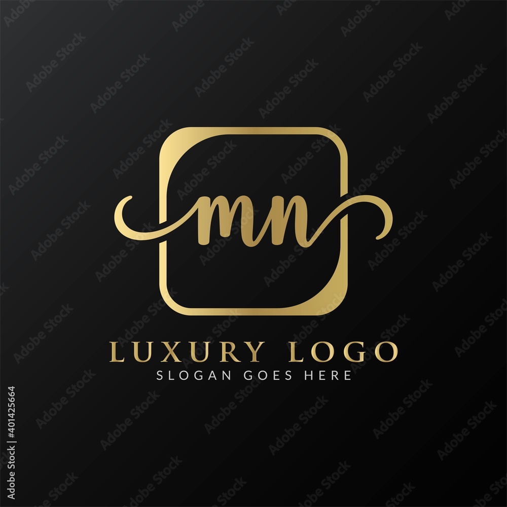 Initial MN letter Logo Design vector Template. Luxury Letter MN logo ...