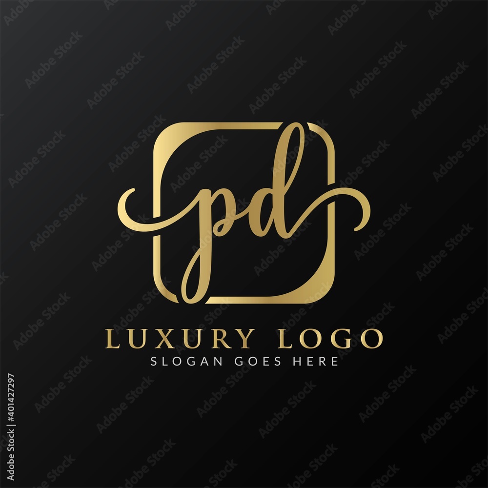 Initial PD Letter Logo Design Modern Typography Vector Template ...