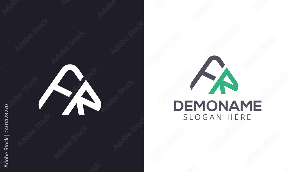 Initial Latter F and R monogram logo design vector. Linear creative ...