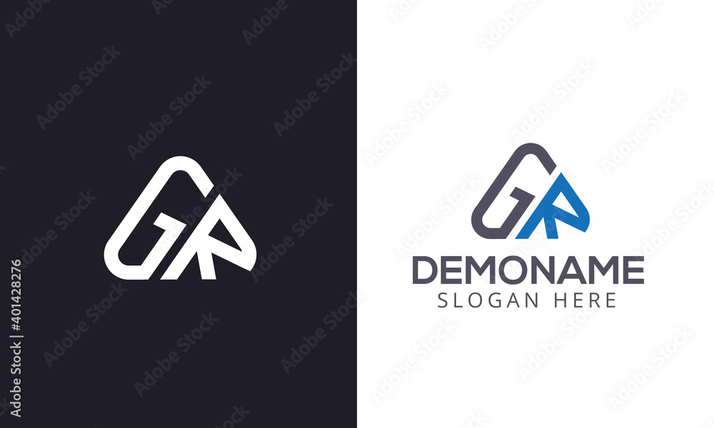 Initial Latter G and R monogram logo design vector. Linear creative ...