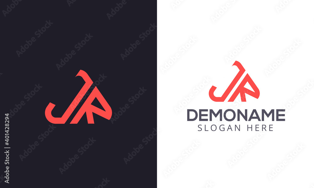 Initial Latter J and R monogram logo design vector. Linear creative ...