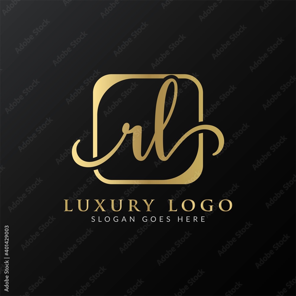 Initial rl letter Logo Design Modern Typography Vector Template ...