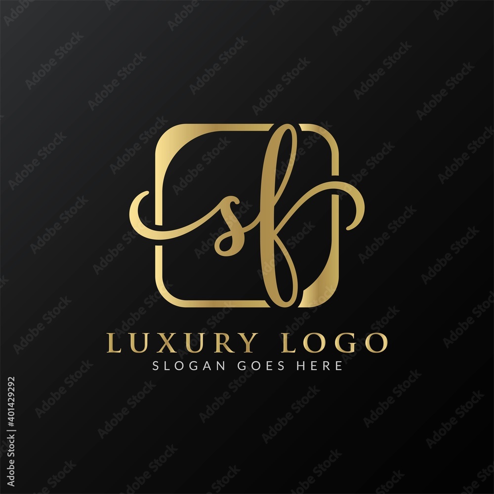 Initial SF letter Logo Design vector Template. Abstract Luxury Letter ...