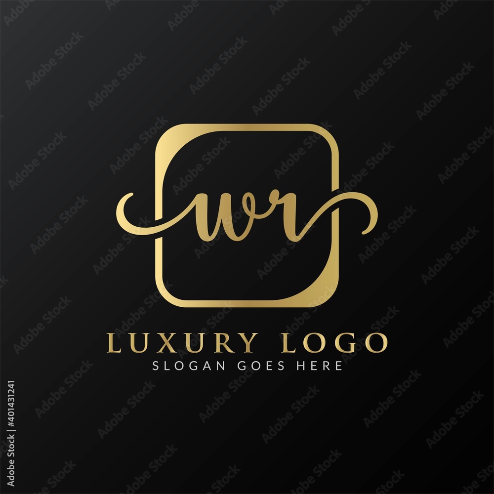 Creative letter WR Logo Design Vector Template. Initial Luxury Letter ...